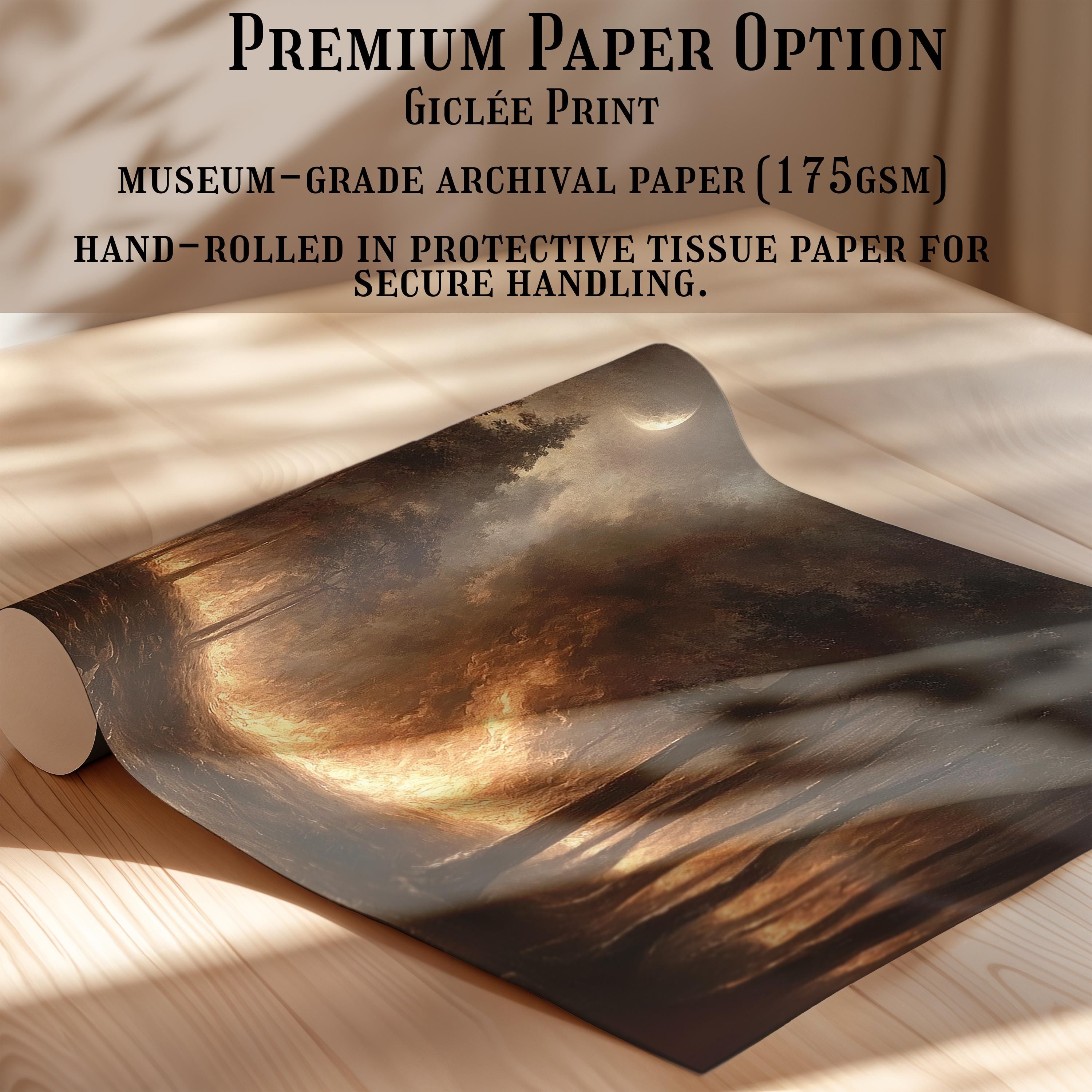 Moonlight Wildfire Print on Canvas or Premium Archival Paper, Moody ...