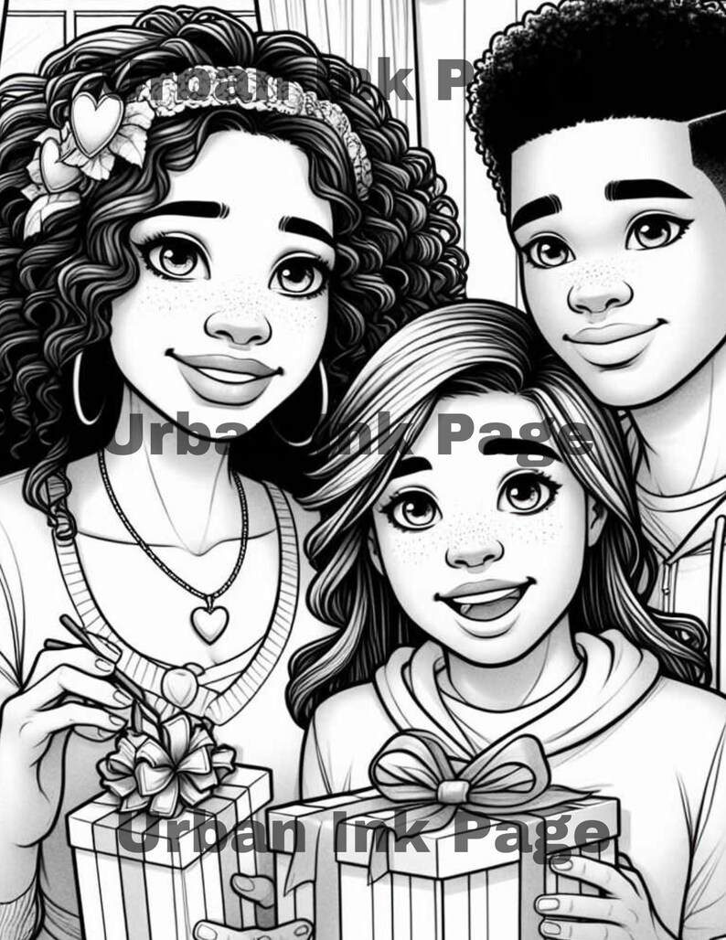 Heartful Kids Coloring Book L Printable Afro American Woman Coloring ...