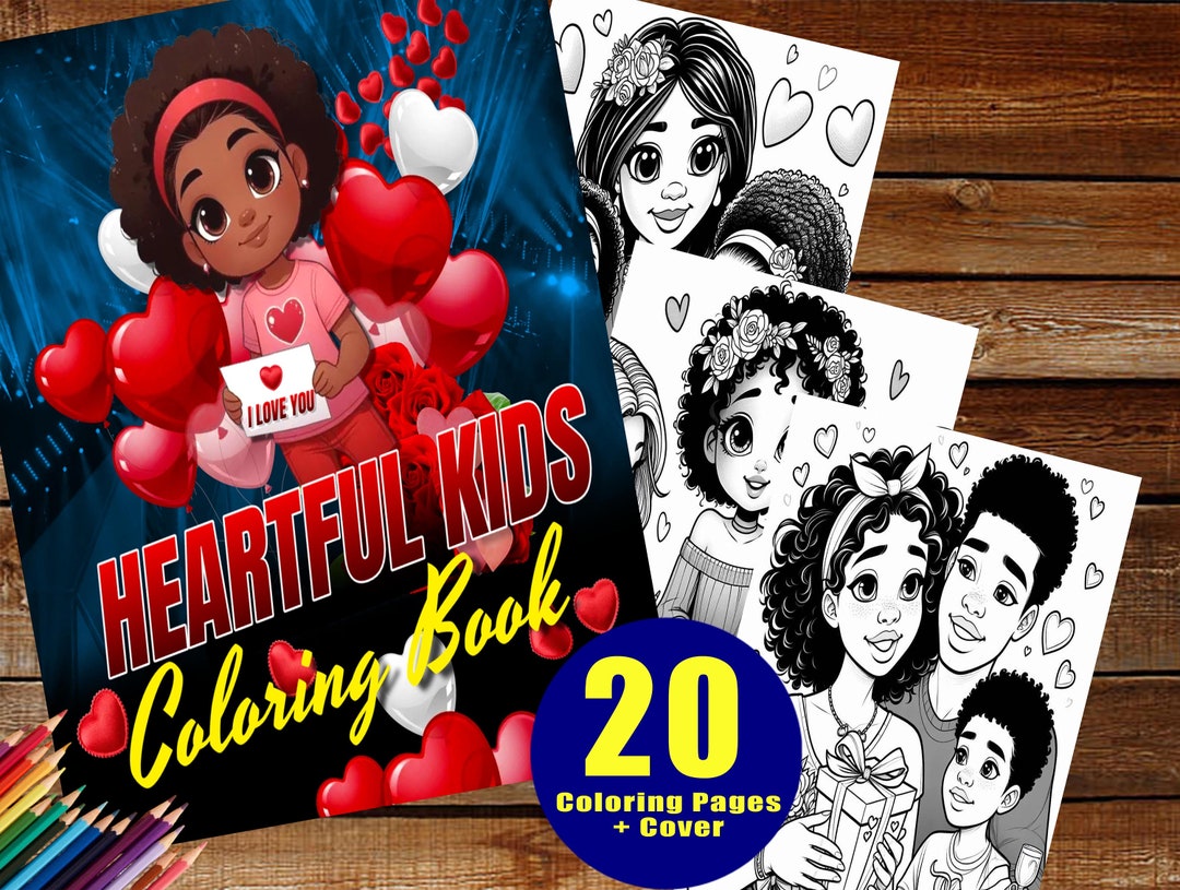 Heartful Kids Coloring Book L Printable Afro American Woman Coloring ...