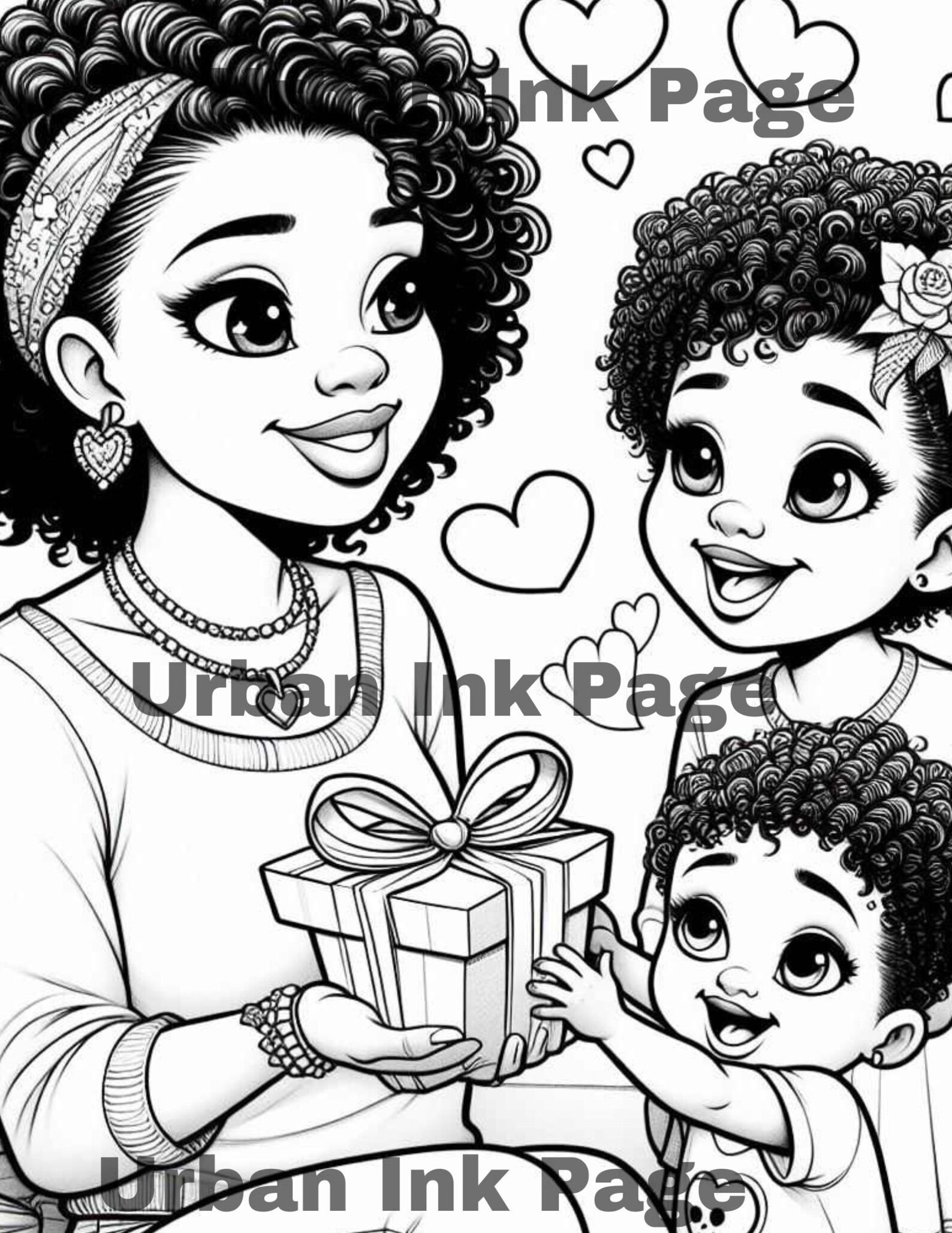 Heartful Kids Coloring Book L Printable Afro American Woman Coloring ...