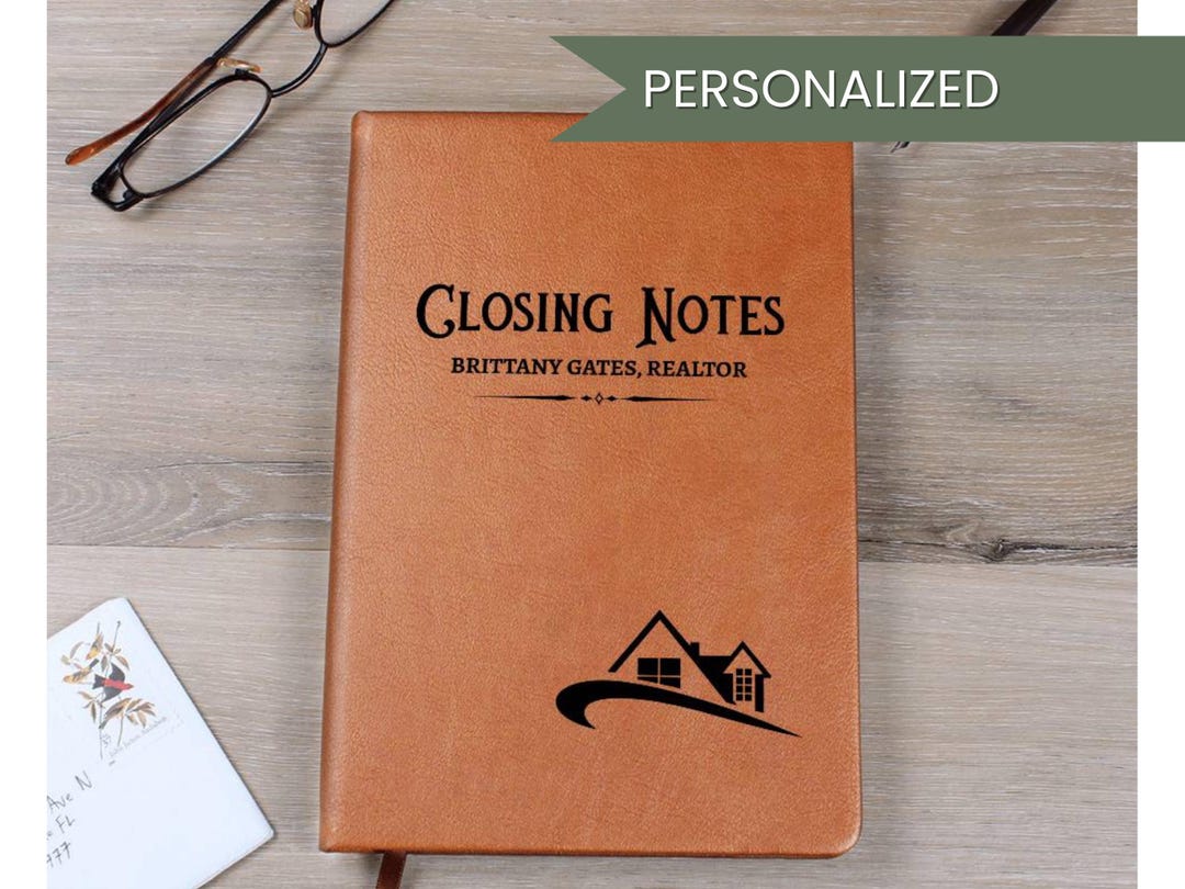 Personalized Realtor Closing Notes Vegan Leather Journal, Personalized ...