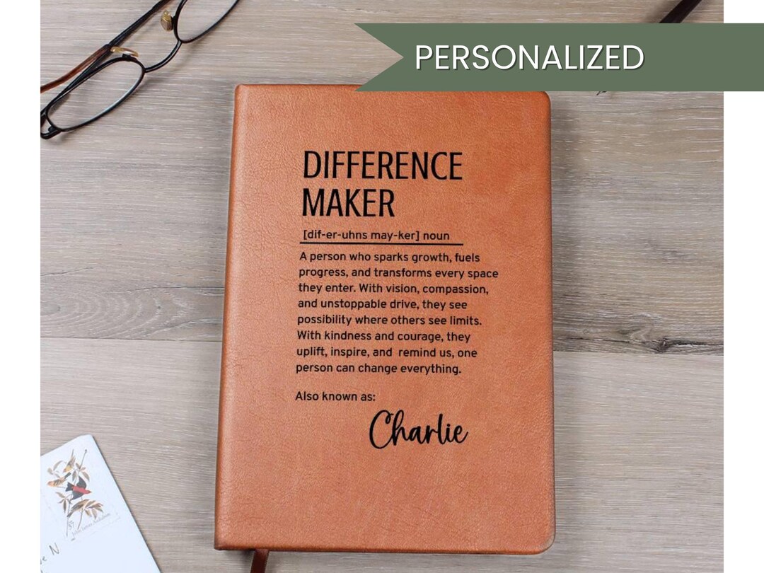 Employee Appreciation Personalized Notebook, Difference Maker Gift for ...