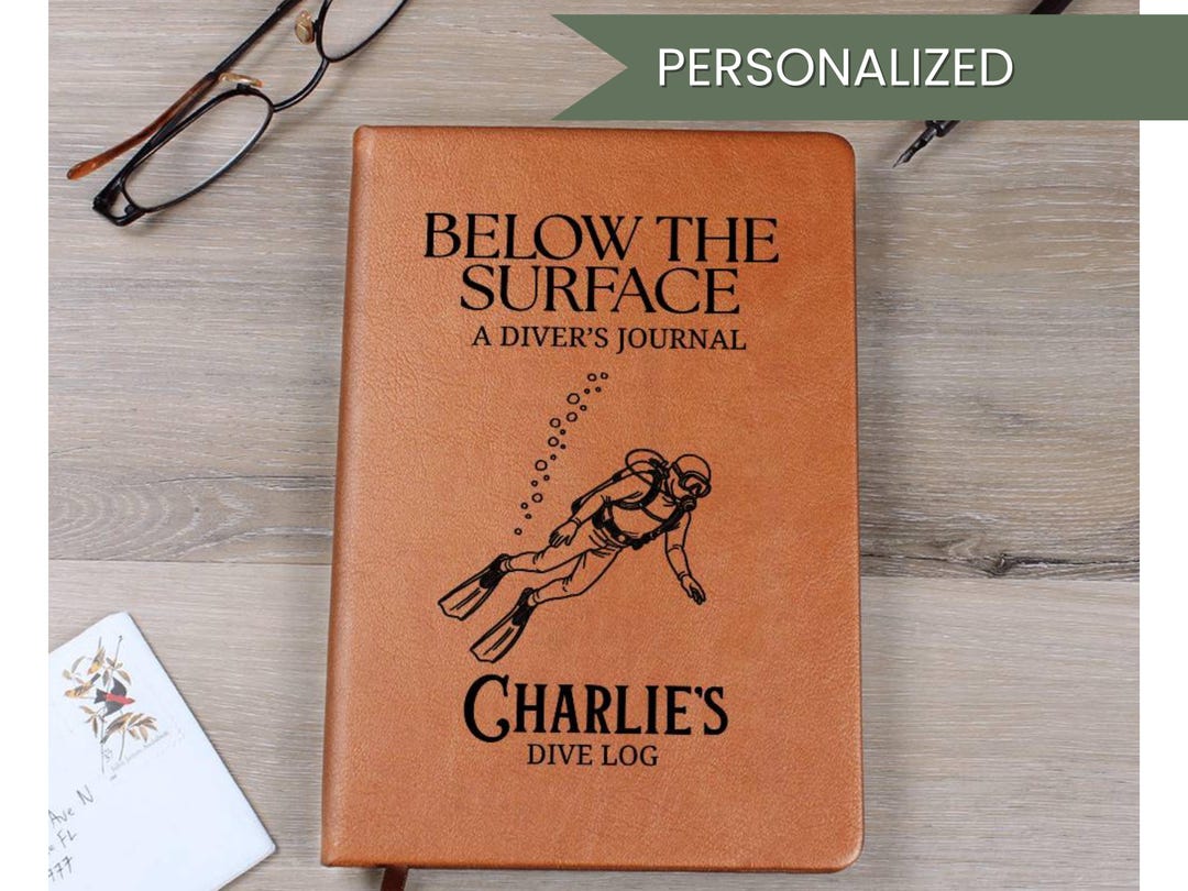 Scuba Diving Log | Personalized Vegan Leather Notebook |below the ...