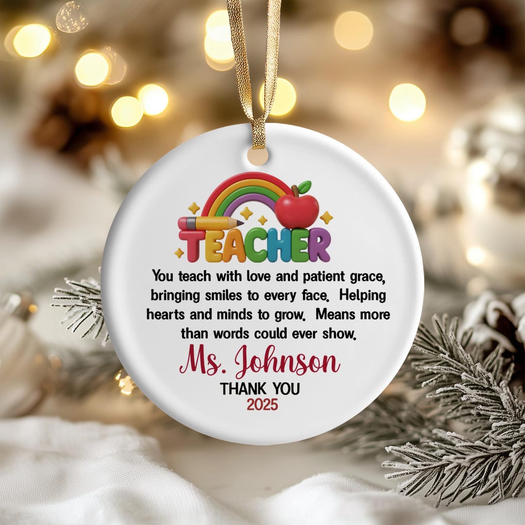 Personalized Teacher Ornament, Custom Daycare Provider Thank You Gift ...