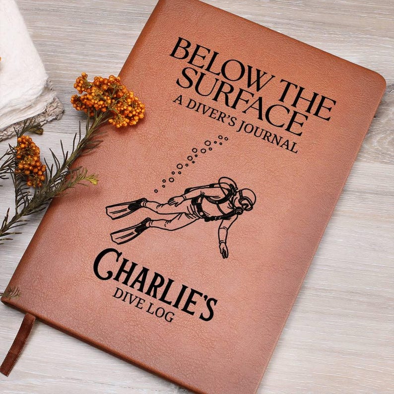 Scuba Diving Log | Personalized Vegan Leather Notebook |below the ...