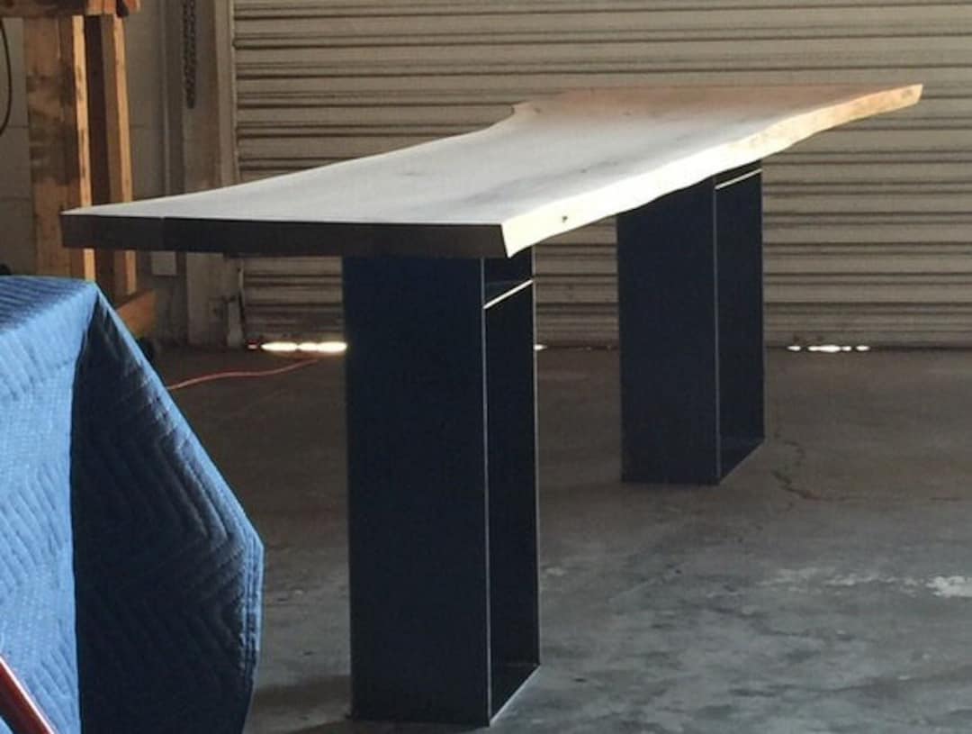 Hokkaido Table. Black Walnut Top. Blackened Steel Plate Legs. Full ...