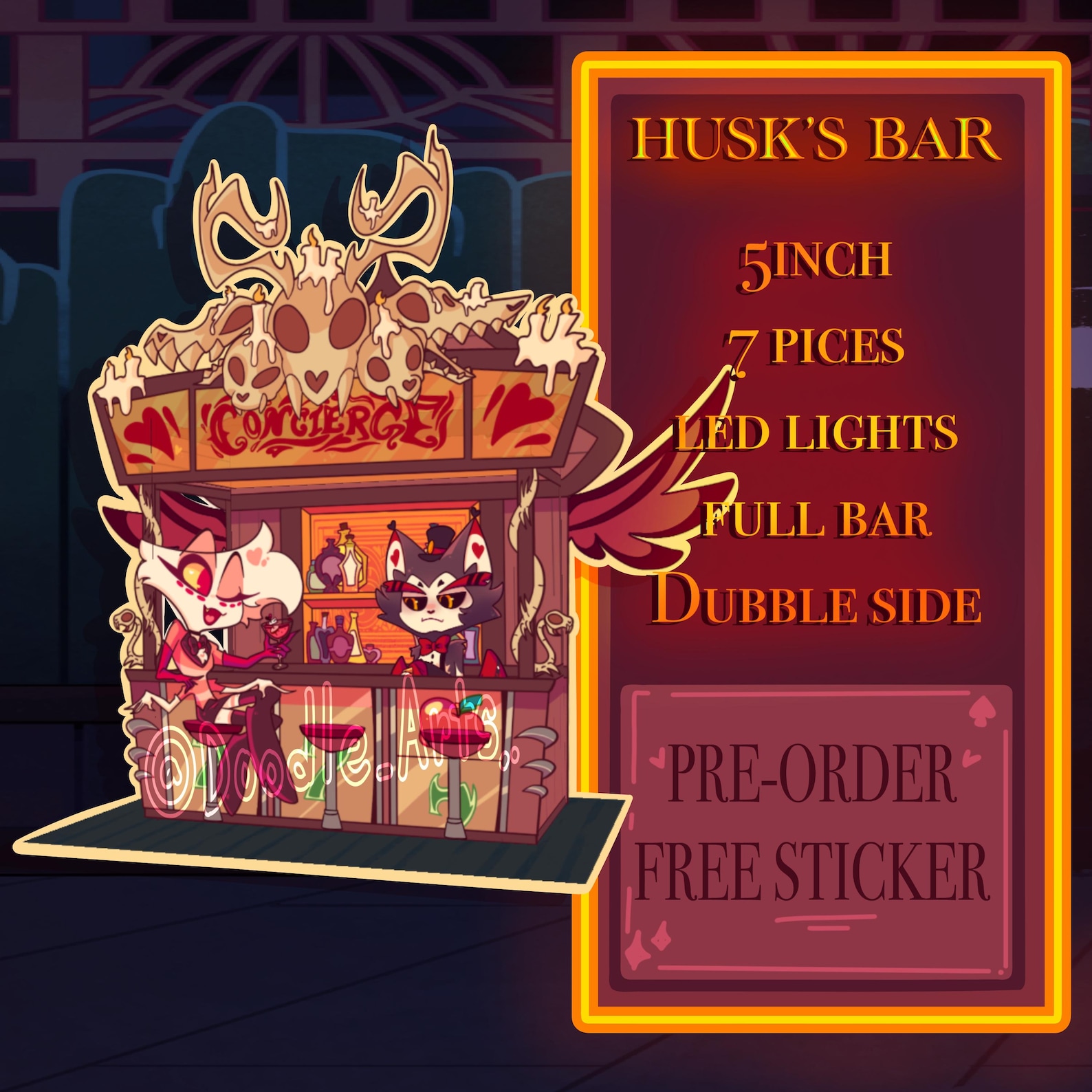 Husk Bar Led Light Standee Hazbin Hotel (PRE-ORDERS) - Etsy