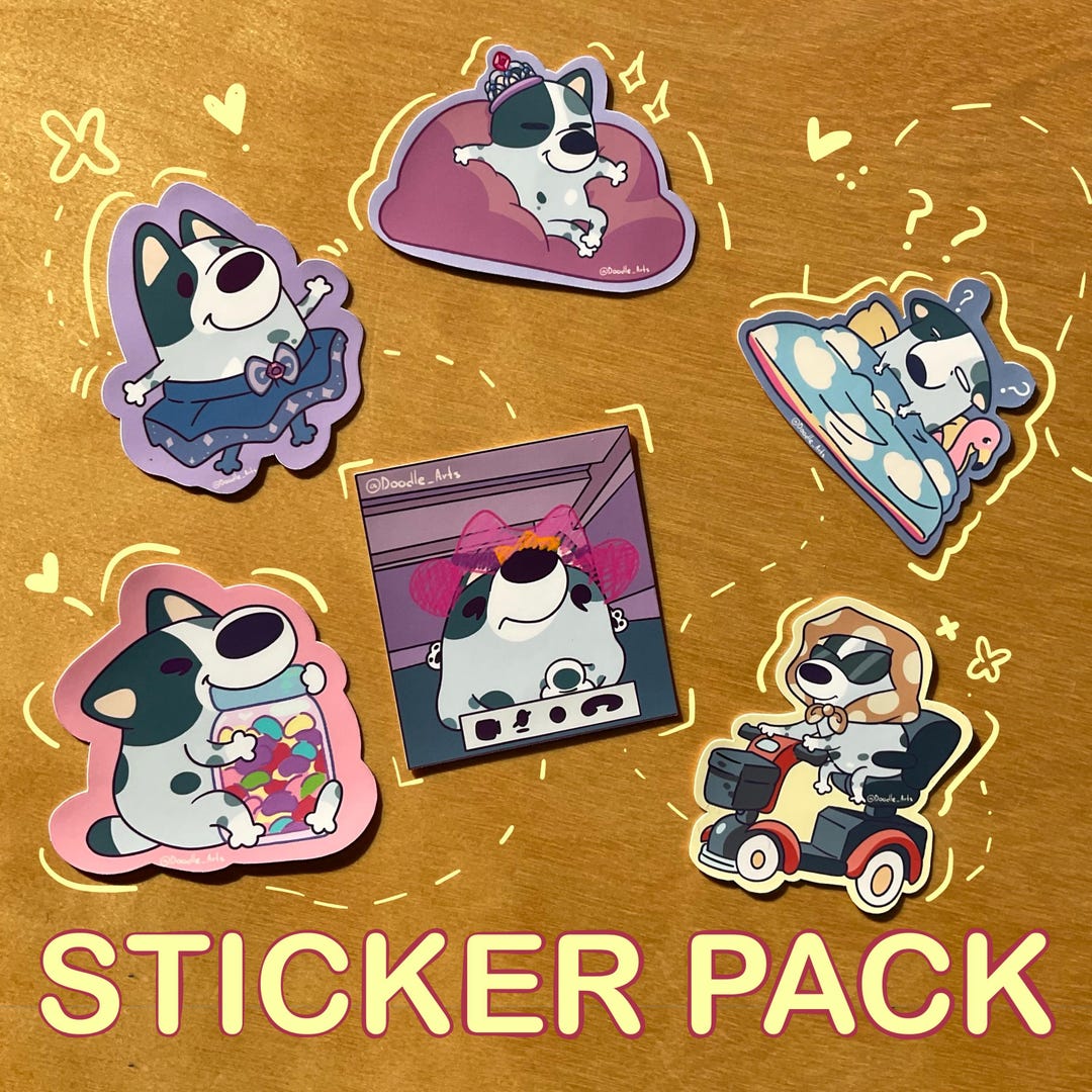 Bluey Muffin Sticker Pack - Etsy