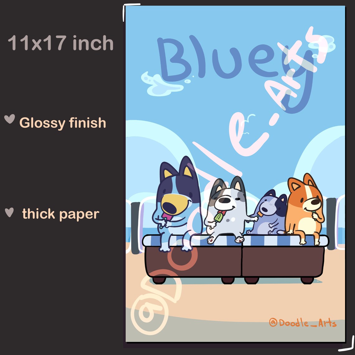 Bluey Popsicle Poster - Etsy UK