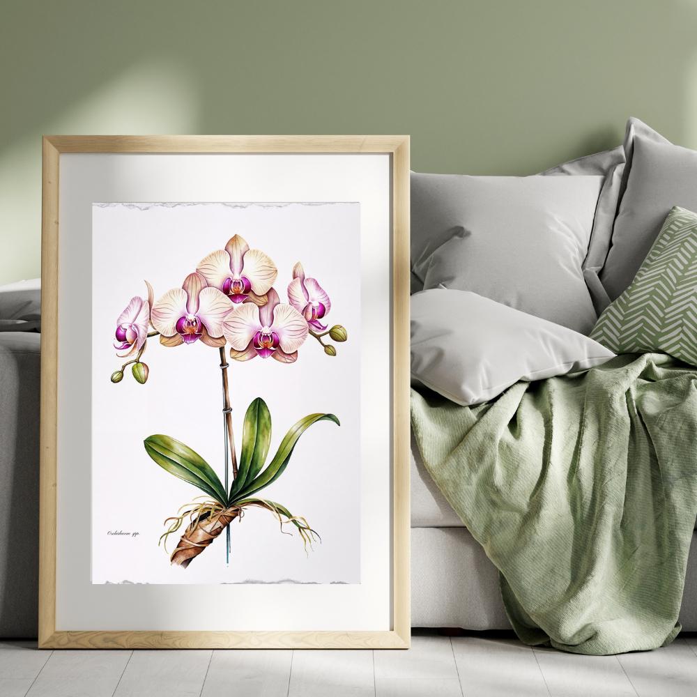 Exquisite Orchid Watercolor Botanical Art – Orchidaceae Spp. Digital ...