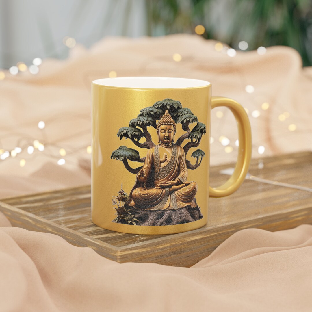 Tree of Life Buddha - Metallic Coffee Mug (silver\gold), Spirituality ...