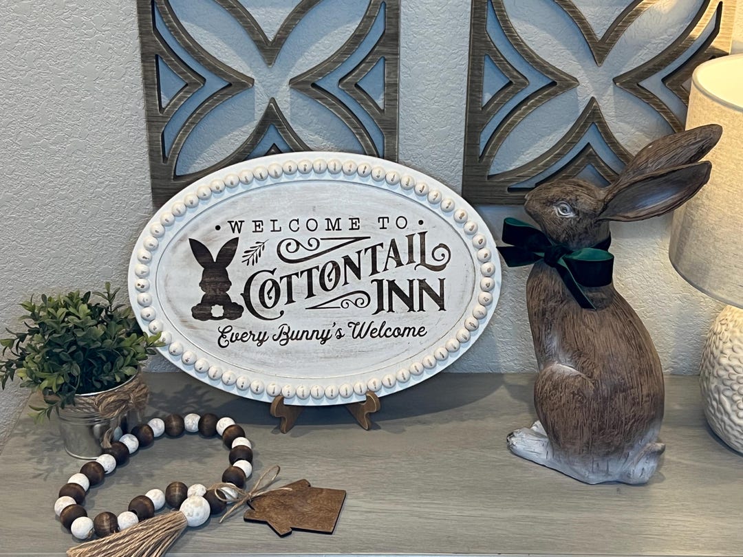 Easter Bunny Welcome Sign Gift | Easter Gift Sign Wall Art | Easter ...