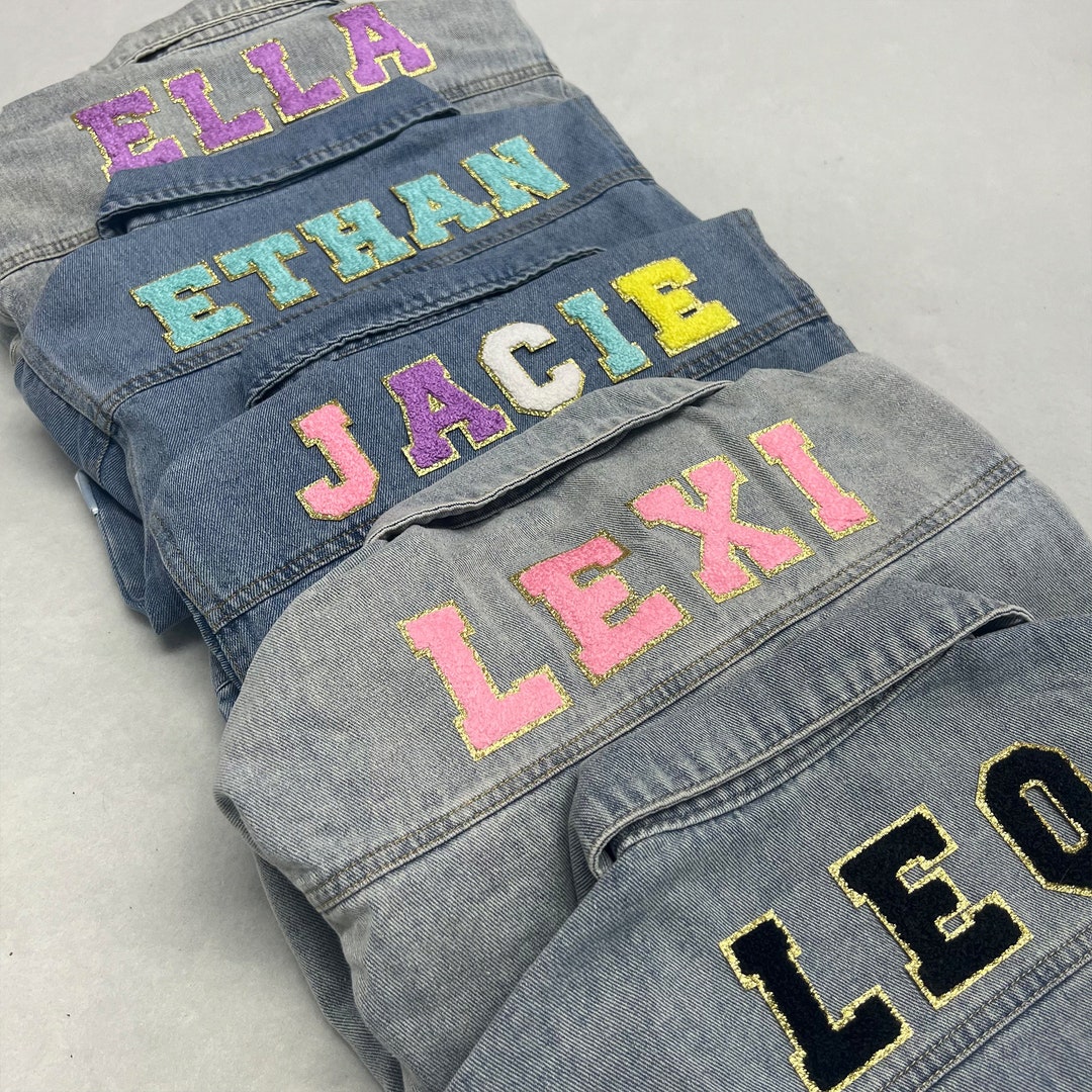 Custom Denim Jackets for Kids With Chenille Letter Patch,personalized ...