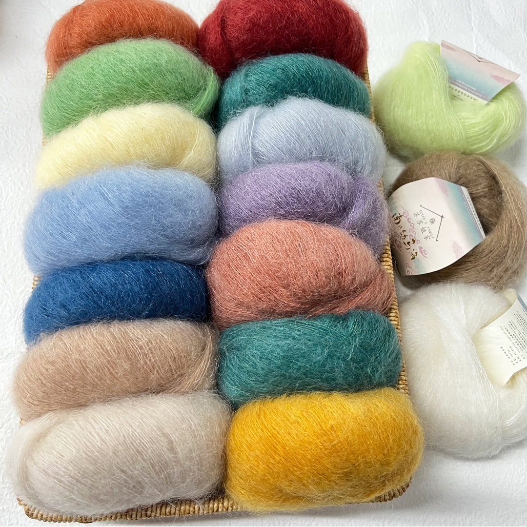 28 Colours Kid Mohair Wool Yarn, Lace Yarn, Yarn for Knitting, Drops ...