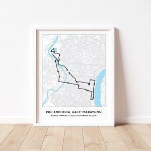 Philadelphia Half-Marathon Course Map Personalized | Etsy