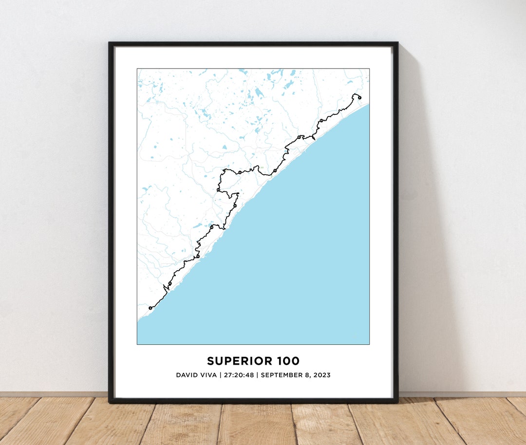 Superior 100 Trail Race Course Map | Personalized Superior 100 Map ...