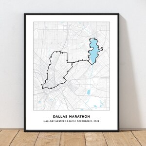 Dallas Marathon Course Map Personalized Dallas Marathon - Etsy