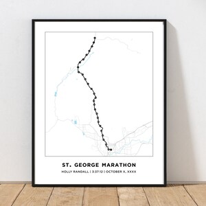 St. George Marathon Course Map Personalized St. George Marathon Map ...