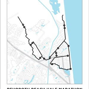 Rehoboth Beach Half Marathon Course Map | Personalized Rehoboth Beach ...