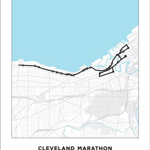 Cleveland Marathon Course Map Personalized Cleveland - Etsy