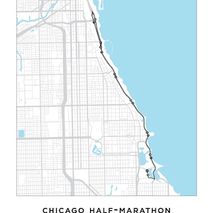 Chicago Half Marathon Course Map Personalized Chicago Half - Etsy