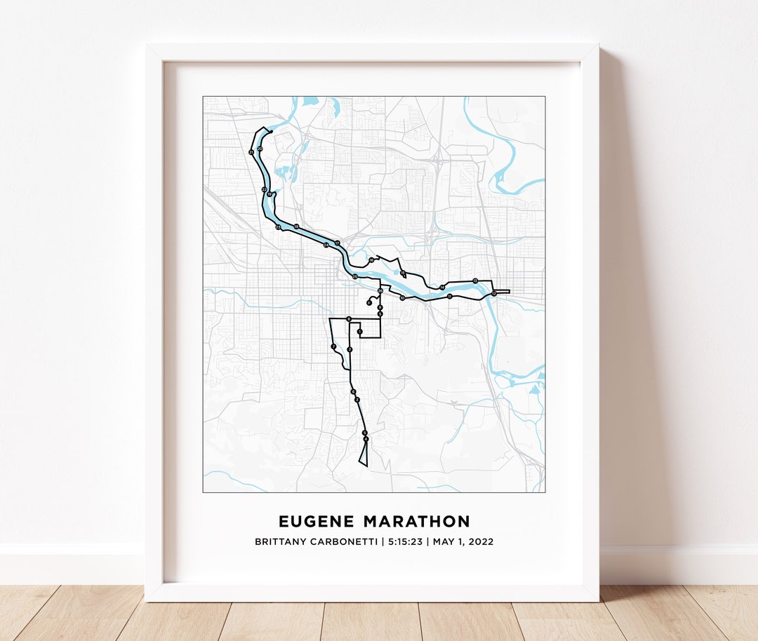 Eugene Marathon Course Map | Personalized Eugene Marathon Route Map ...