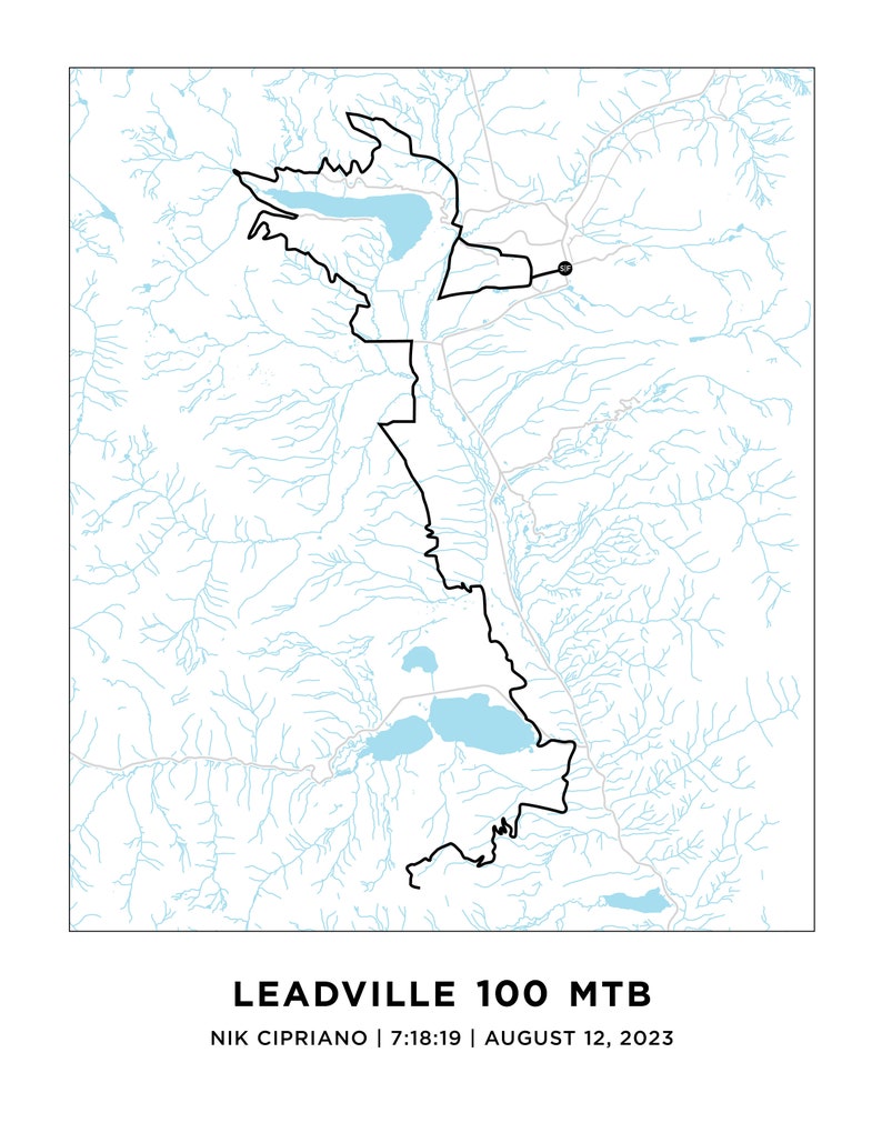 Leadville Bike Trail Race Course Map | Personalized Leadville 100 Bike ...