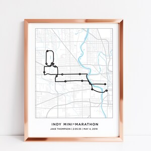 Indy Mini-marathon Course Map | Personalized Indy Mini Half-marathon ...