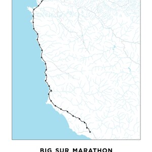 Big Sur Marathon Print | Personalized Big Sur Marathon Course Map | Big ...