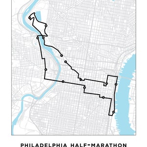 Philadelphia Half Marathon Course Map Personalized Philadelphia Half ...