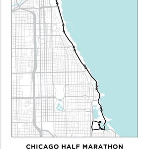 Chicago Half Marathon Course Map | Personalized Chicago Half Marathon ...