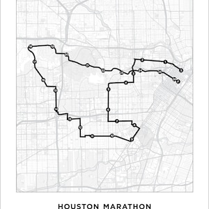 Houston Marathon Course Map | Personalized Houston Marathon Route Map ...