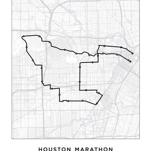 Houston Marathon Course Map | Personalized Houston Marathon Route Map ...