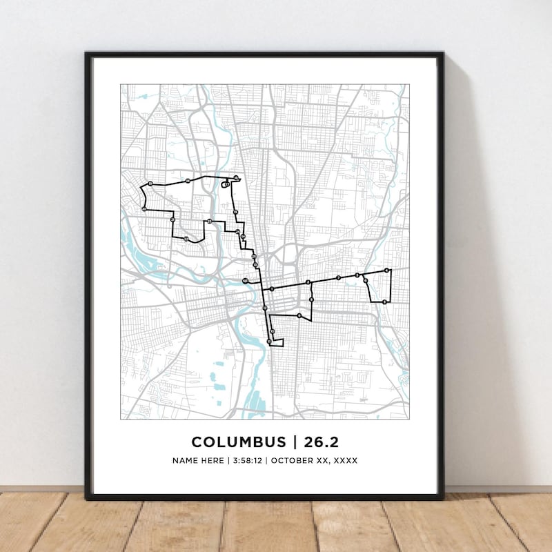 Columbus Ohio on a Map - Etsy