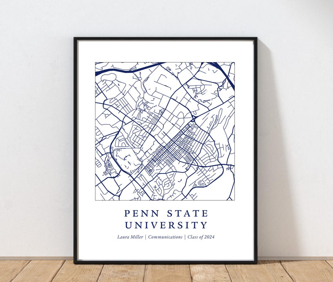 Penn State Graduation Map | Penn State Map | State College Map ...