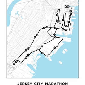 Jersey City Marathon Course Map | Personalized Jersey City Marathon ...