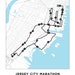 Jersey City Marathon Course Map Personalized Jersey City Marathon Route ...