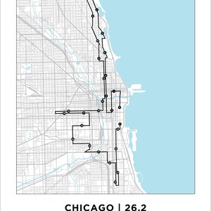 Chicago 26.2 Marathoner Course Map | Runner Gift | Marathon Map ...