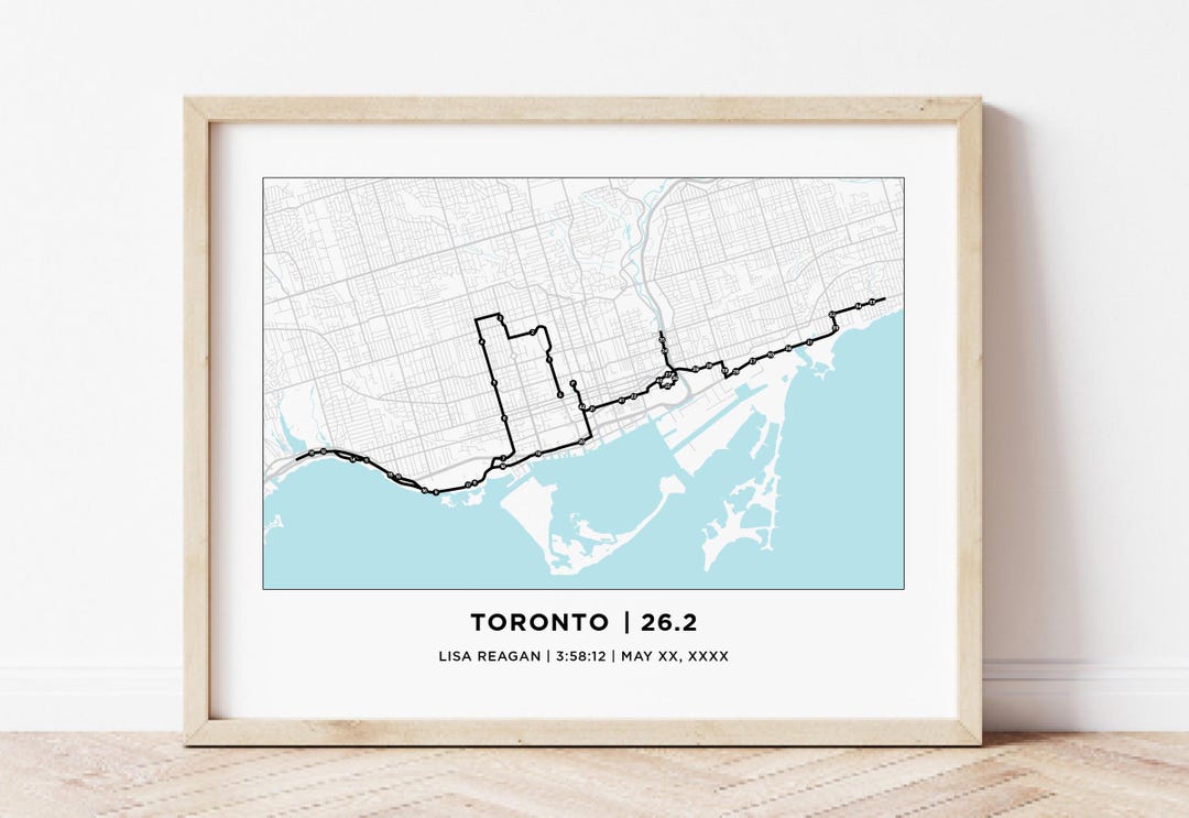 Toronto 26.2 Course Marathoner Route Map : Gift for Runners - Etsy