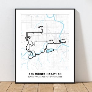 Des Moines Marathon Map | Personalized Des Moines Marathon Map | Custom ...