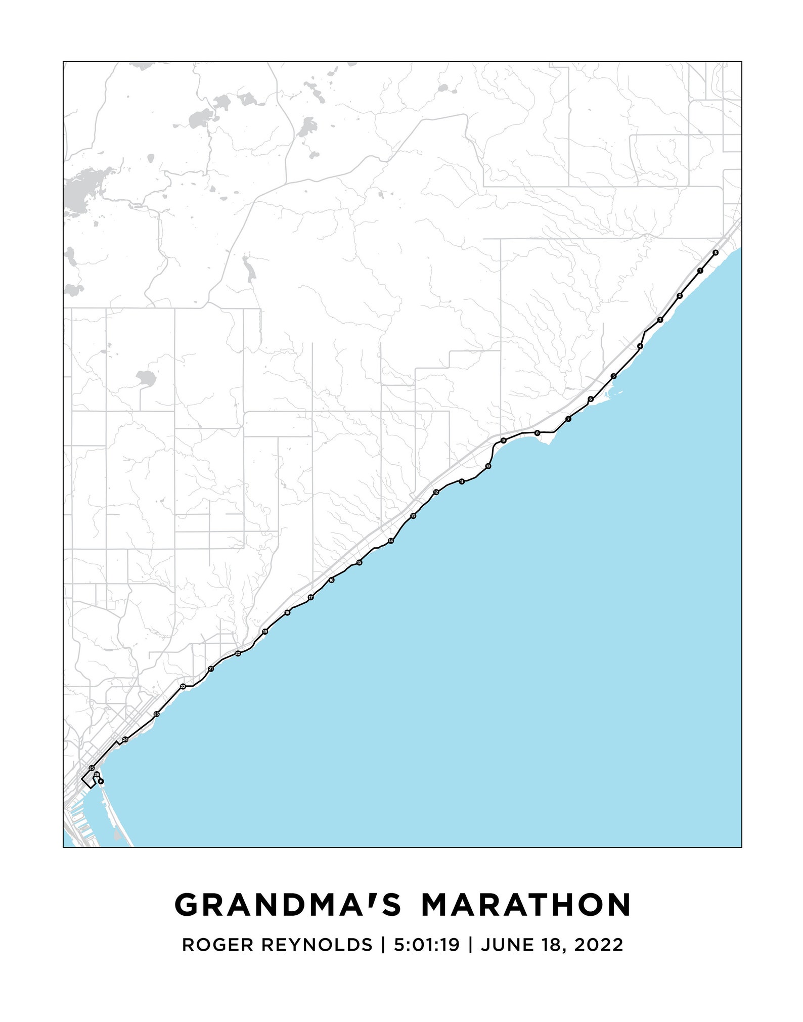 Grandma's Marathon Course Map Personalized Grandma's - Etsy Australia