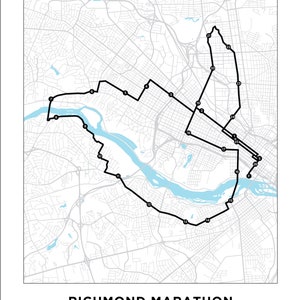 Richmond Marathon Course Map | Personalized Richmond Marathon Route Map ...