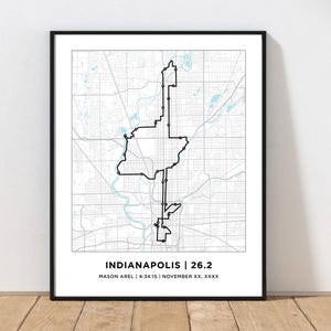 Indianapolis 26.2 Marathoner Course Map | Personalized Indianapolis ...