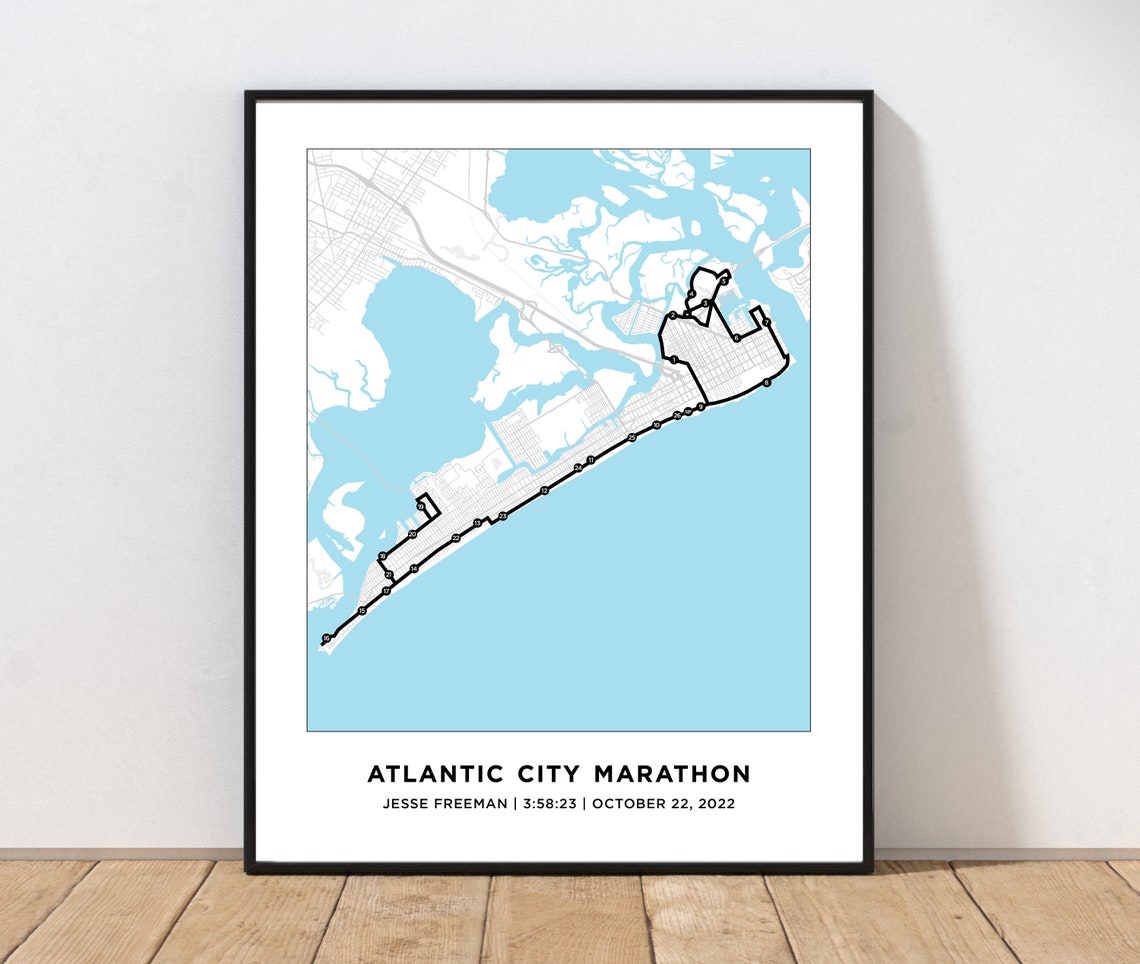 Atlantic City Marathon Course Map Personalized Atlantic City Marathon ...