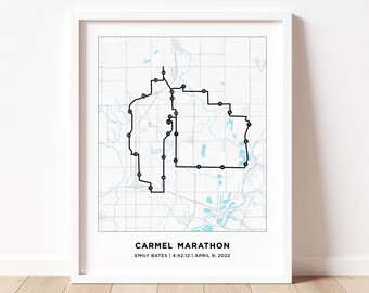 Baltimore Marathon Course Map Personalized Baltimore | Etsy