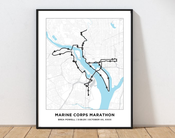 Pittsburgh Marathon Course Map 2019, Marathon Printable Map Art, Custom ...