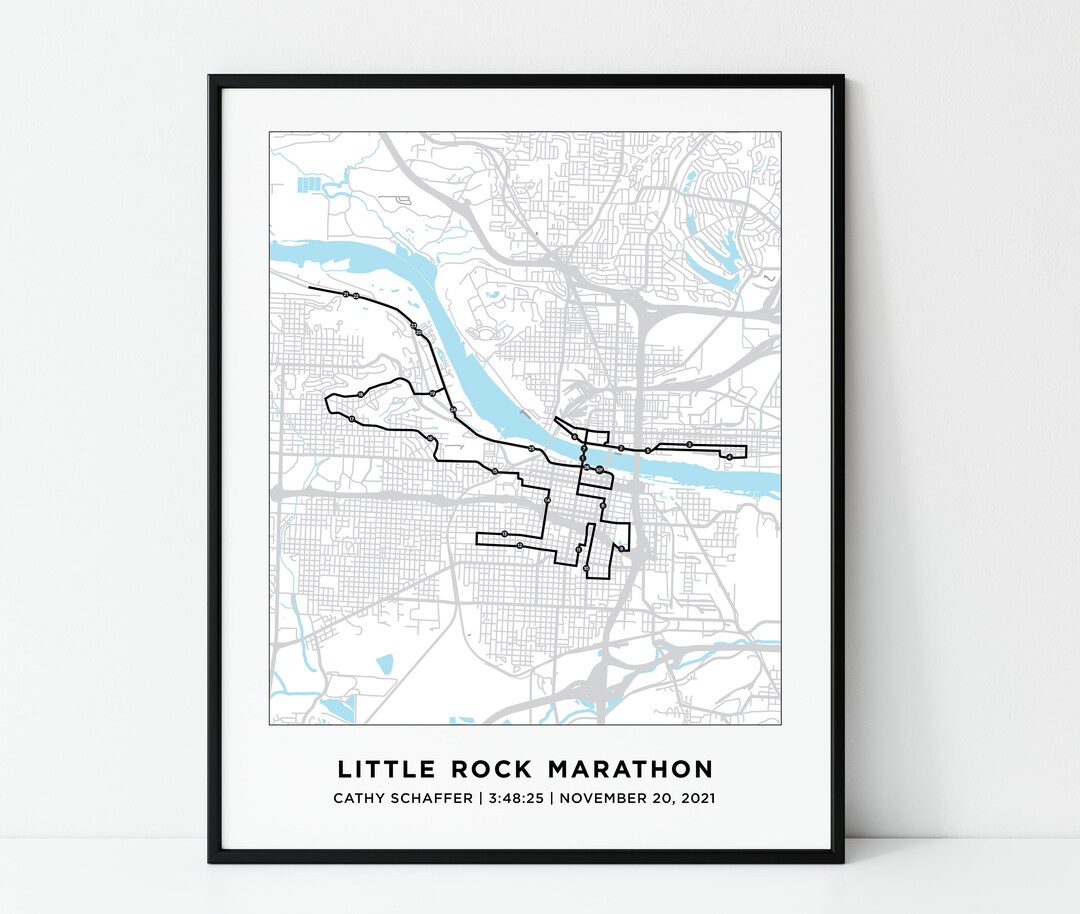 Little Rock Arkansas Marathon Course Map | Personalized Little Rock ...