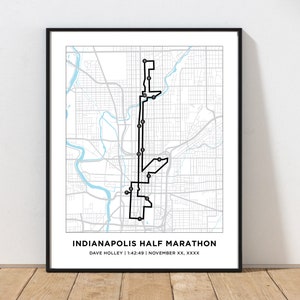 Indianapolis Half Marathon Course Map | Personalized Indianapolis Half ...