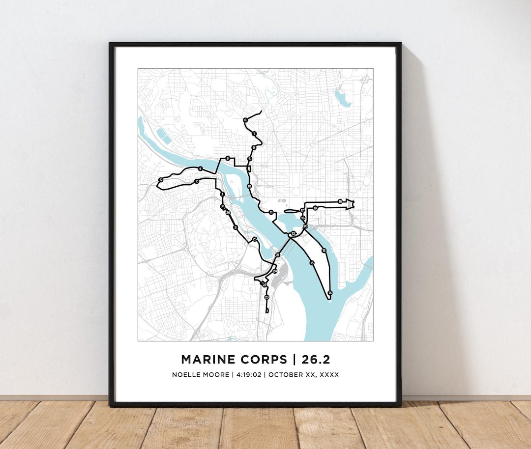 Marine Corps 26.2 Marathoner Course Map | Personalized Marine Corps ...