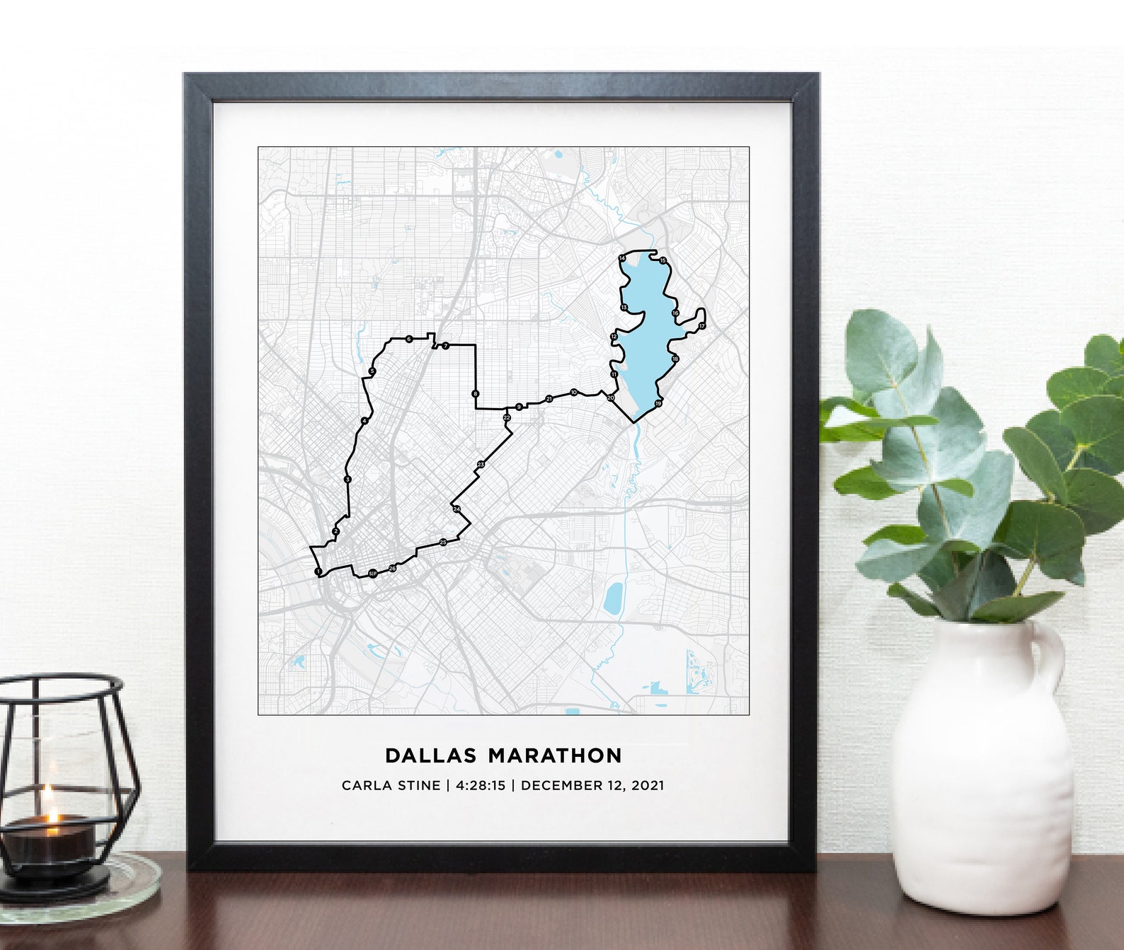 Dallas Marathon Course Map Personalized Dallas Marathon | Etsy